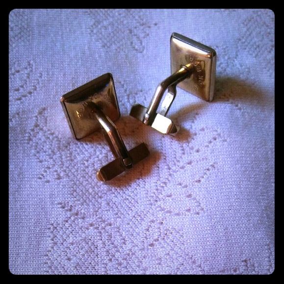 SWANK | Accessories | Vintage Swank Cufflinks With Blue Glass | Poshmark